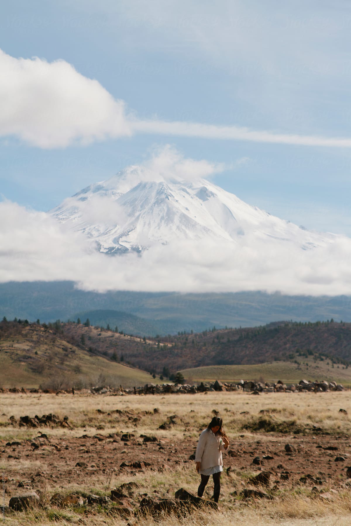 "Young Woman Standing In Front Of Mt. Shasta" by Stocksy Contributor ...