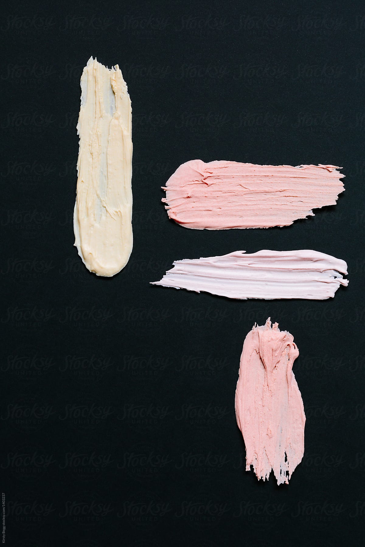 "Four Brushstroke Cake Decorations In Pinks And Cream" by Stocksy ...