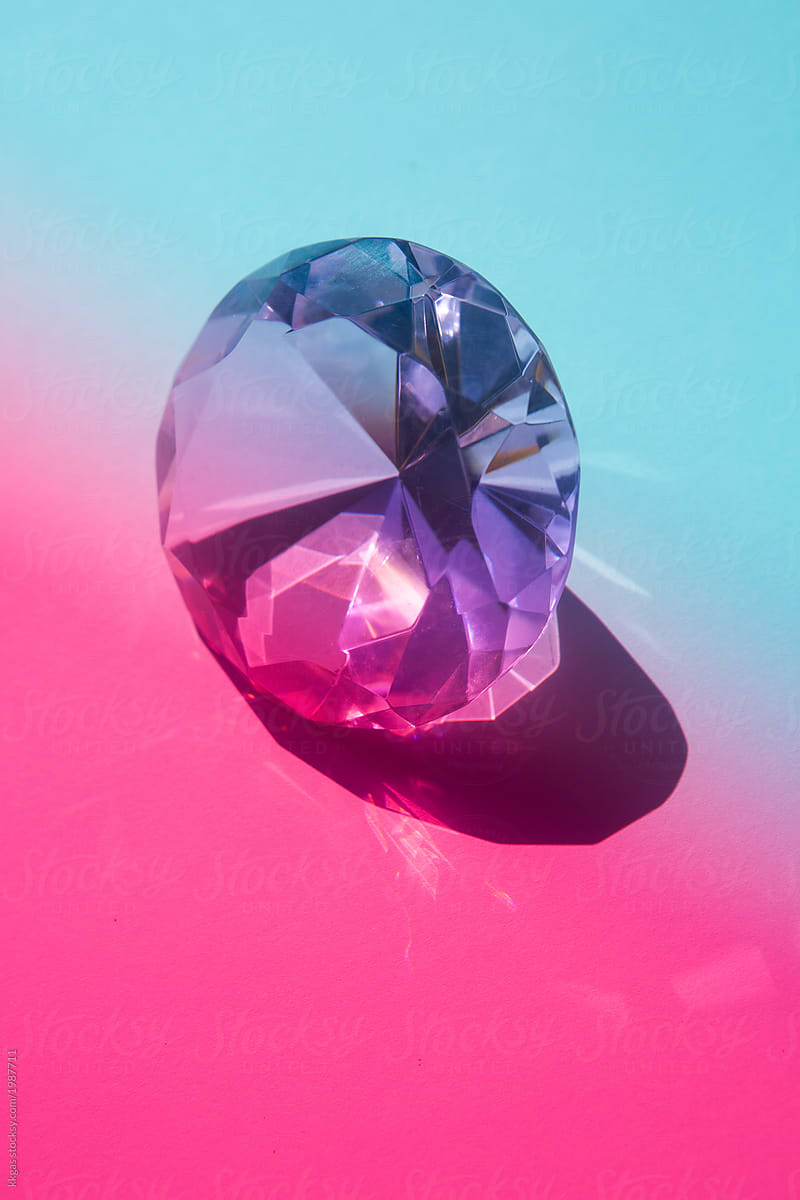 "Large Diamond With Pink And Blue Graduated Colours" by Stocksy ...