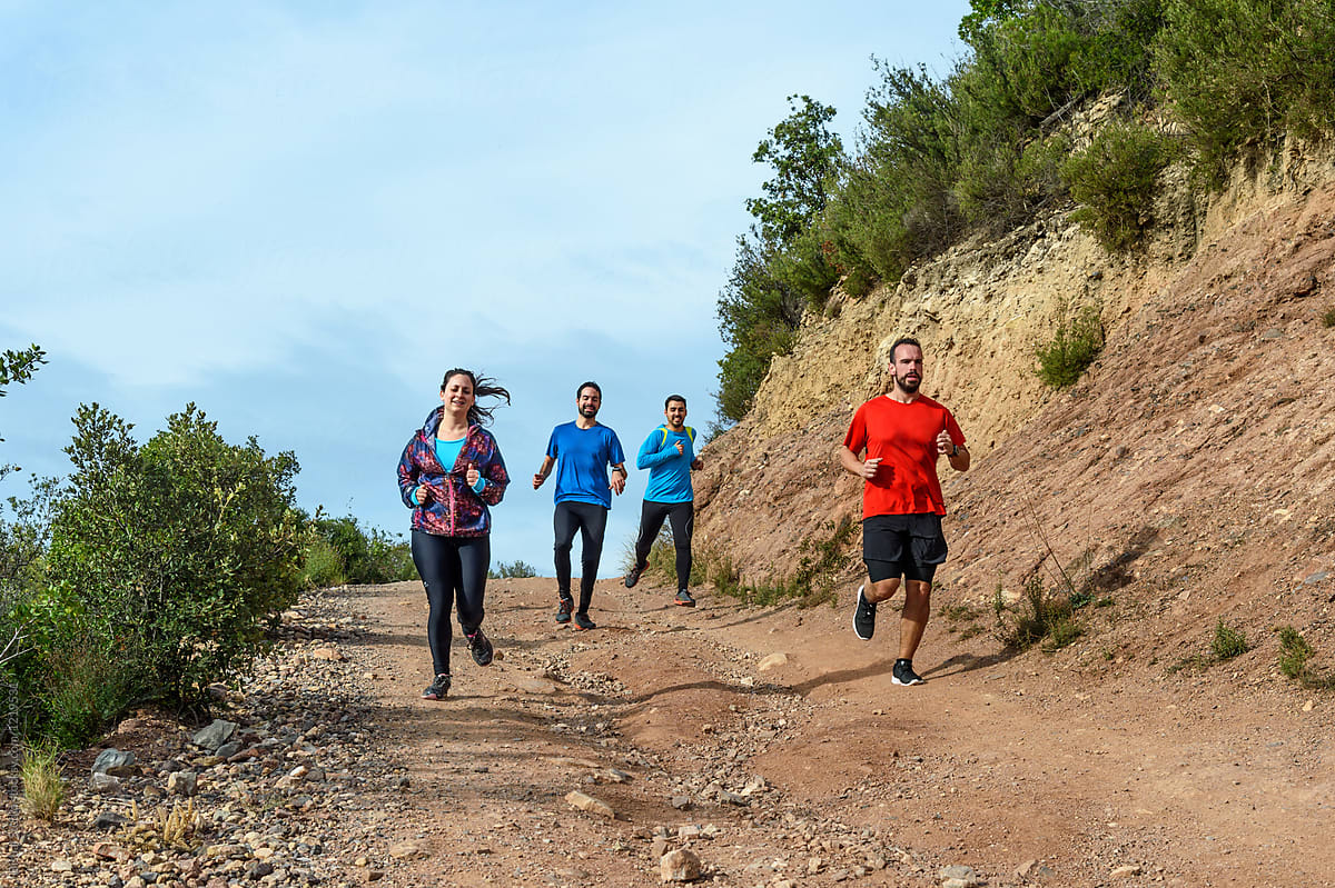 "Friends Running Up The Hill" by Stocksy Contributor "Bisual Studio ...
