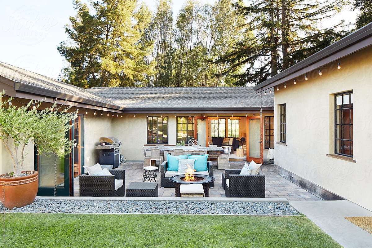 "Backyard Patio Of Home In California" by Stocksy Contributor "Trinette ...