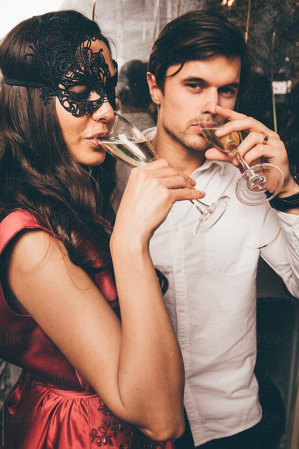 "People With Sham Posing At Party" by Stocksy Contributor "Andrey ...