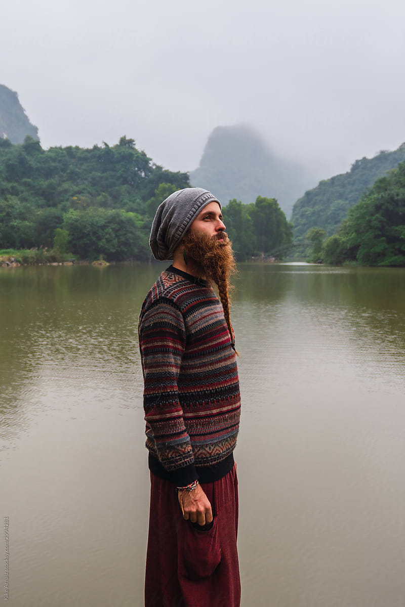 "Man With Beard Contemplating The Nature" by Stocksy Contributor "Kike ...