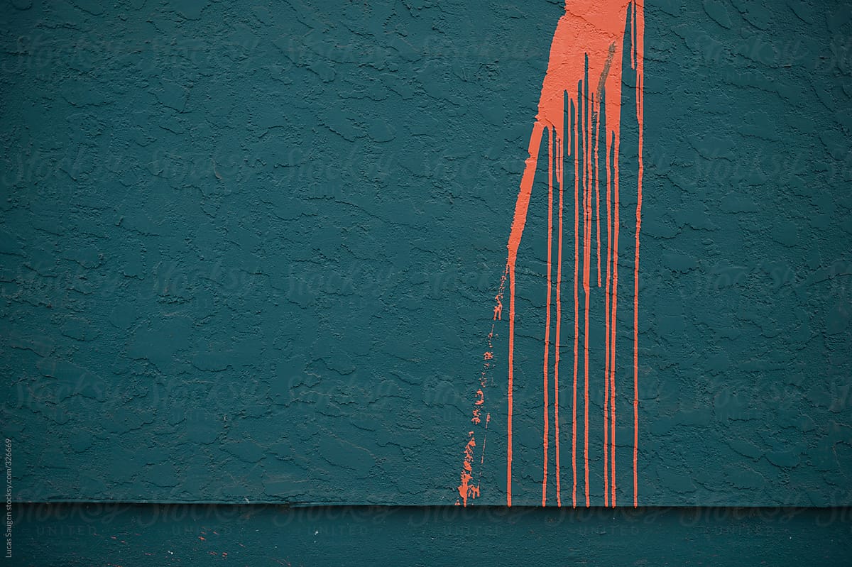 "A Wall That Has Had Paint Thrown Onto It And Drippe Down The Wall." by ...