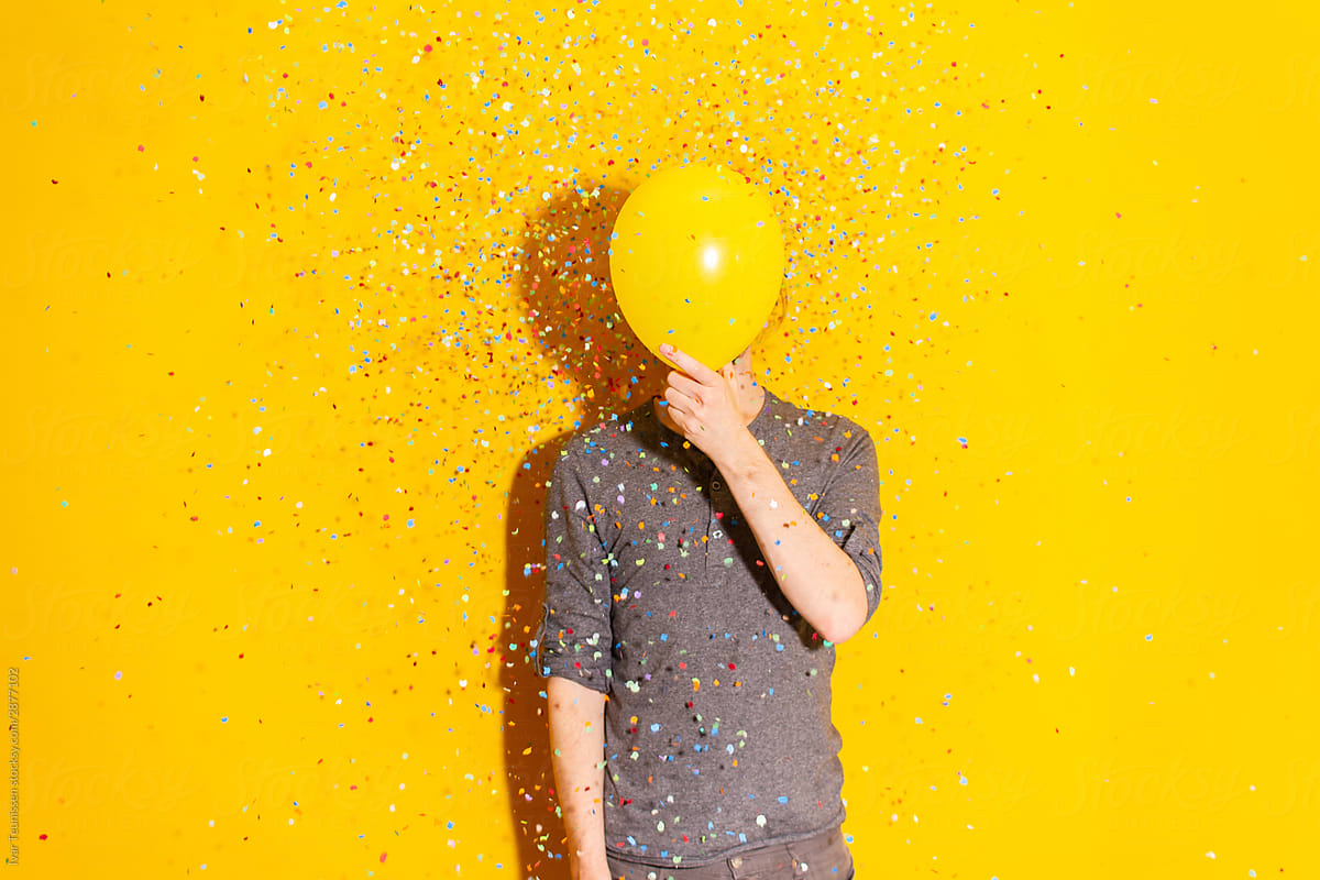 "Young Man Covering His Face With A Balloon" by Stocksy Contributor ...