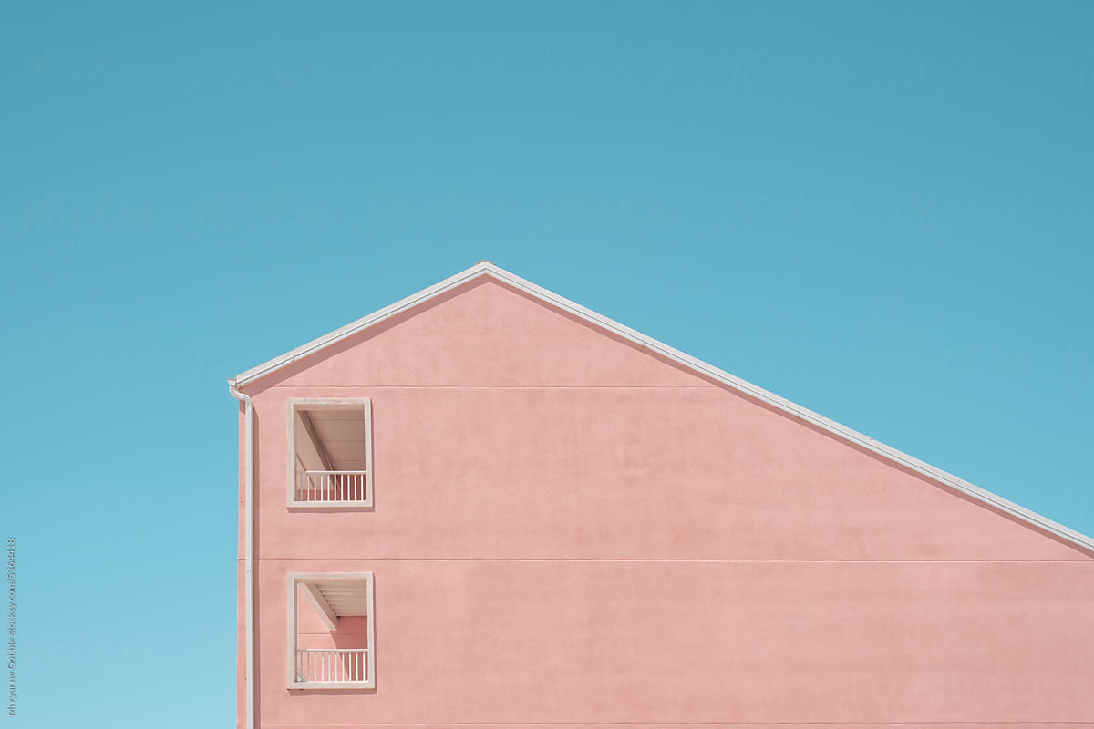 "Colorful Pink House And Blue Sky" by Stocksy Contributor "Maryanne ...