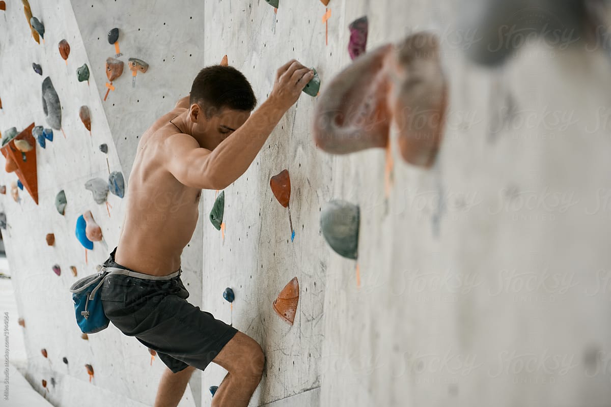 "Muscular Man Training Clambering On Wall" by Stocksy Contributor ...