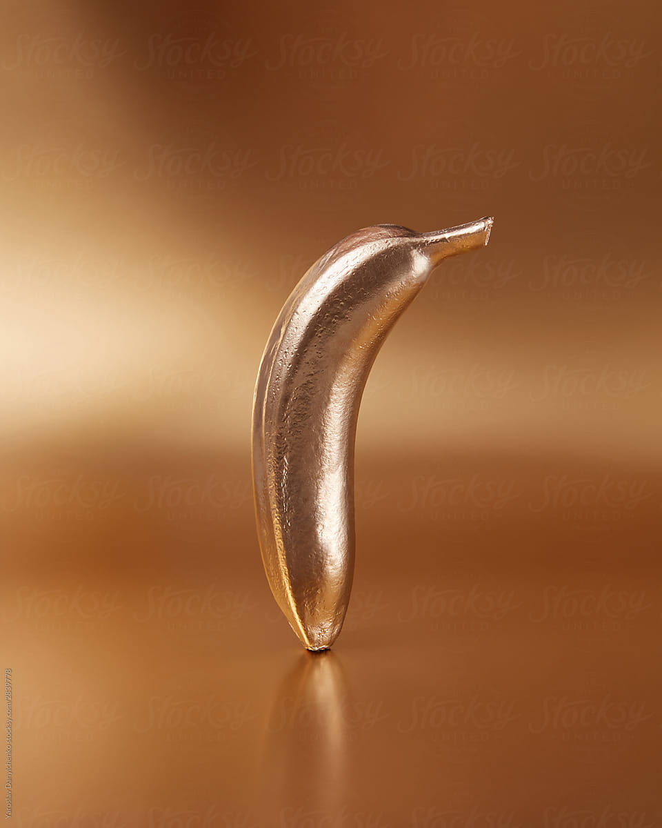 "Vertical Golden Painted Banana Fruit." by Stocksy Contributor ...