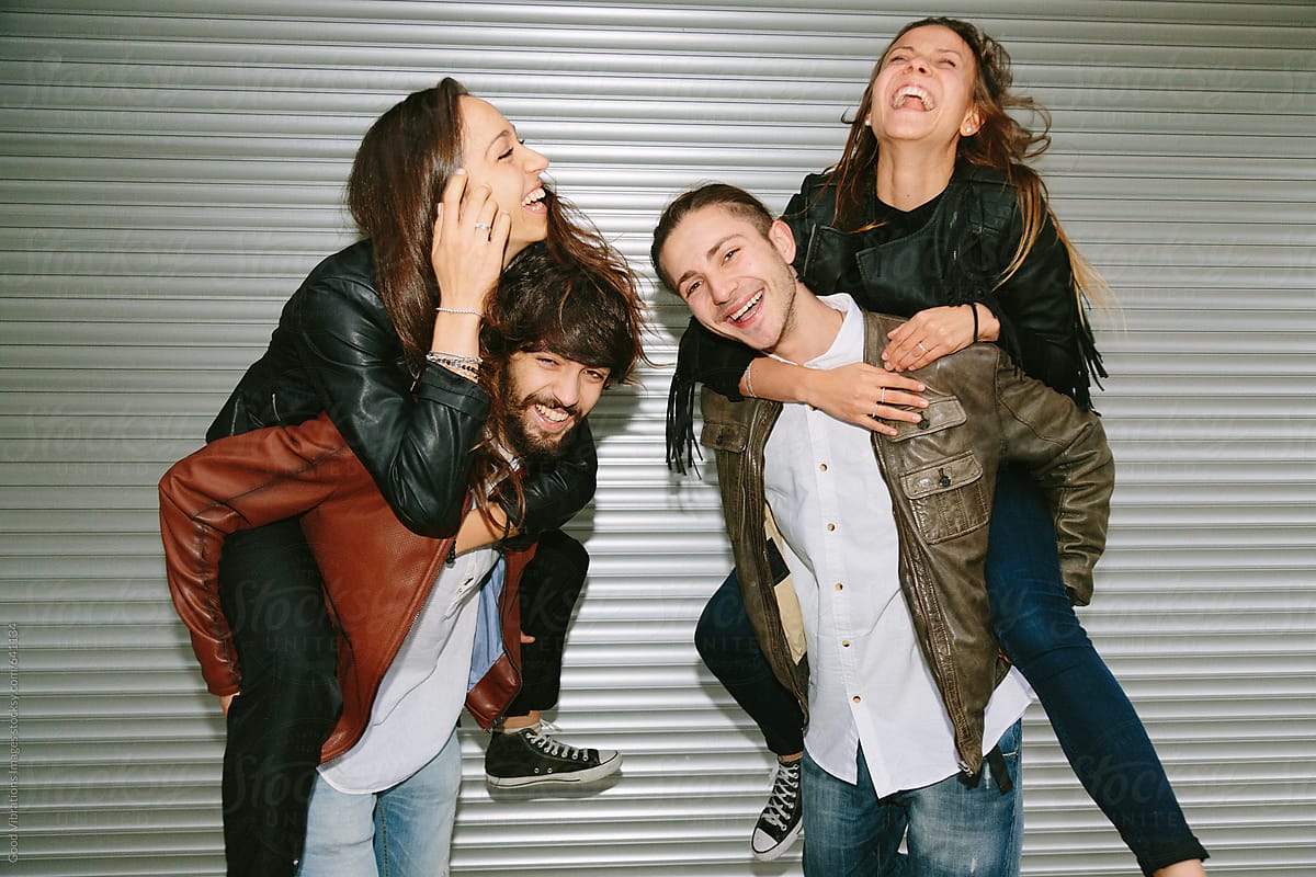 "Four Friends Having Fun At Night." by Stocksy Contributor "Vero ...
