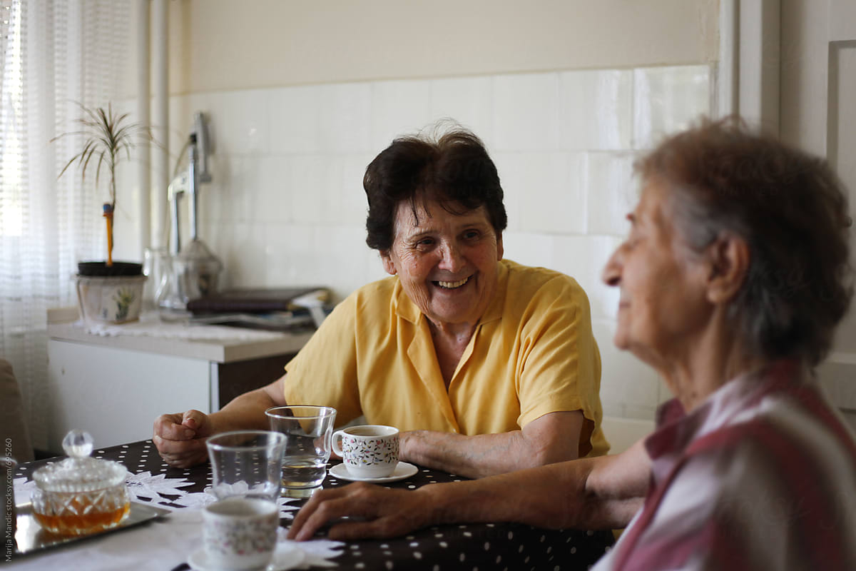 "Two Senior Female Frinds Having Coffee" by Stocksy Contributor "Marija ...
