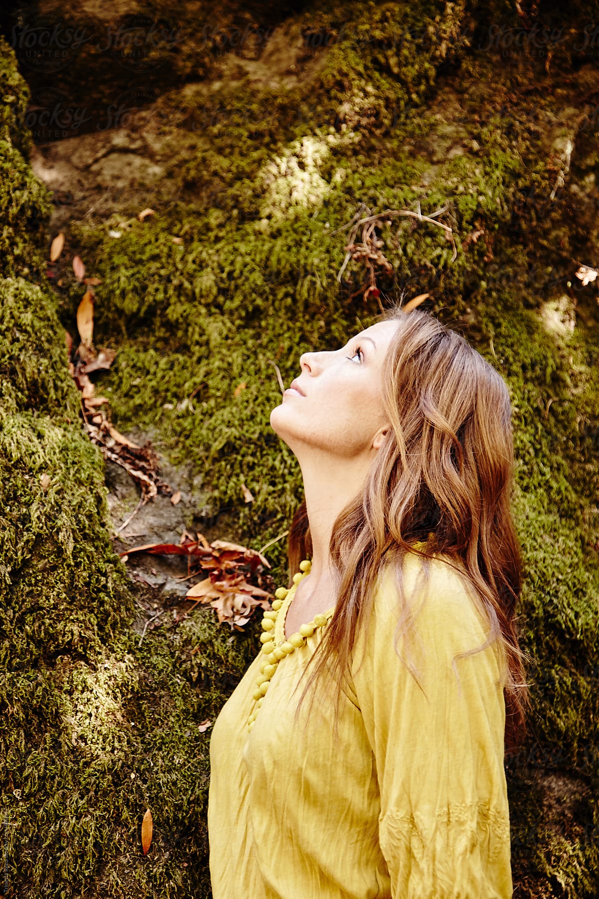 "Beautiful Redhead Woman Relaxing In Nature Looking Up" by Stocksy ...