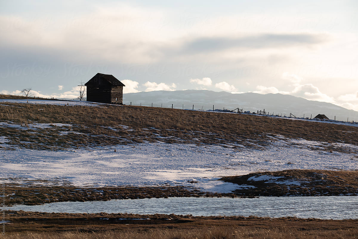 "A Homestead On A Winter Evening In The Wild West" by Stocksy ...
