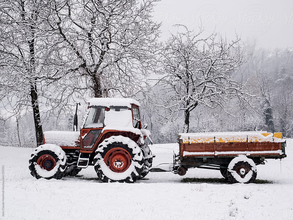 "Tractor Covered In Snow During Winter" by Stocksy Contributor "Jean ...