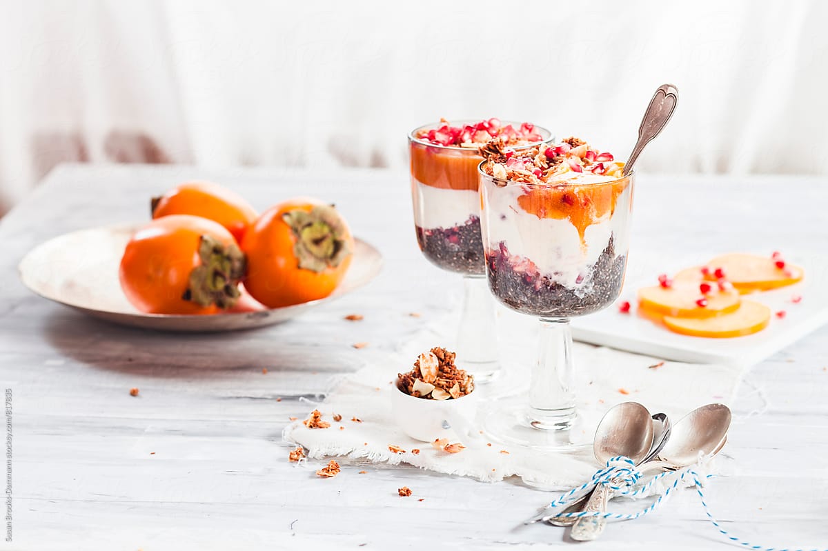 Spannende Desserts Mit Kaki Bild