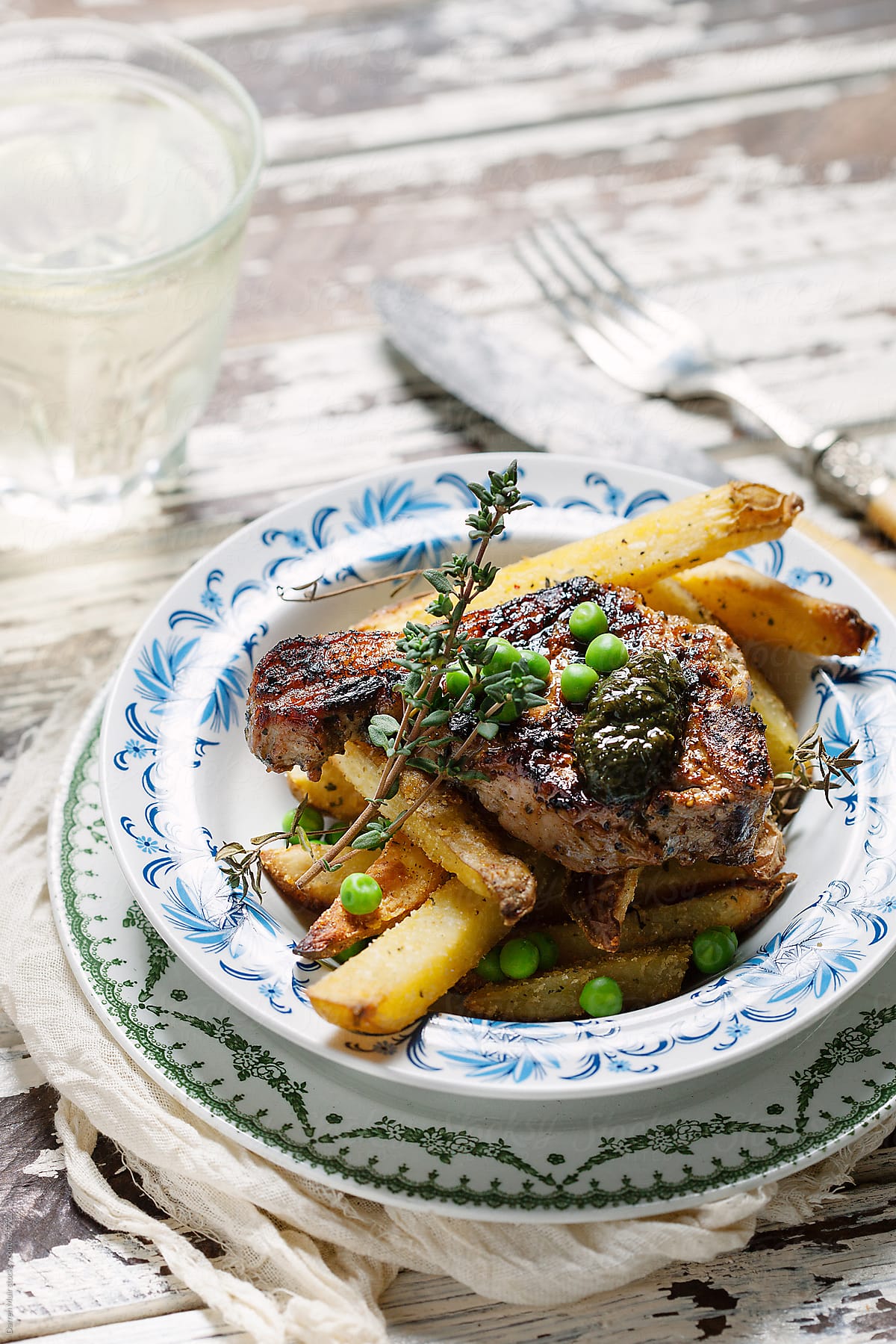 "Lamb Chops With Mint And Homemade Chunky Fries." by Stocksy ...