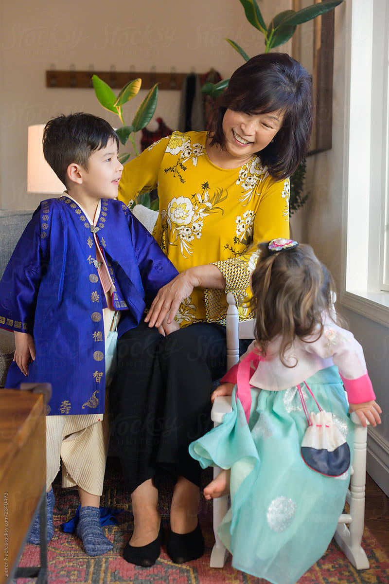 "Kids In Hanbok For New Year" by Stocksy Contributor "Lauren Lee" - Stocksy