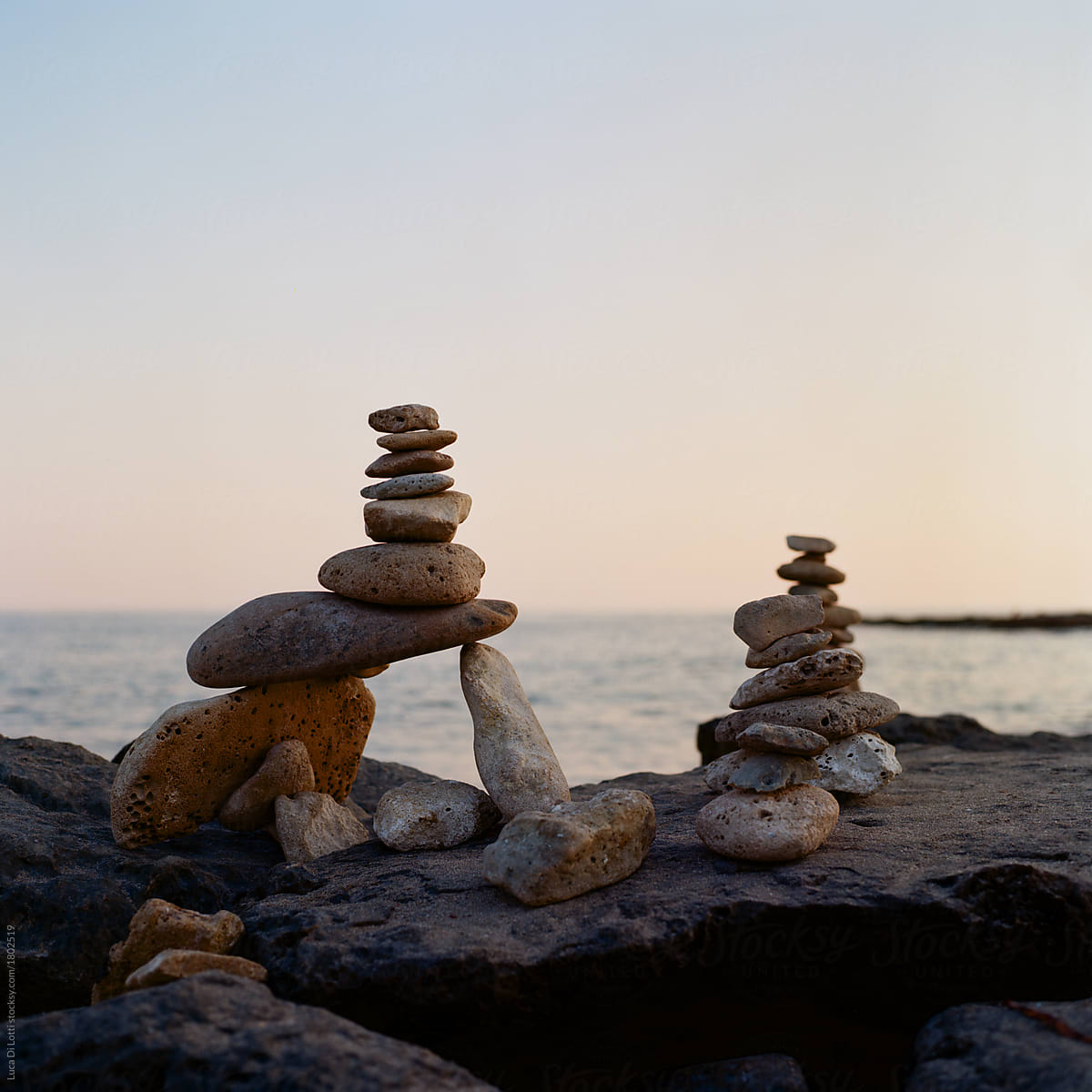  Stone Balancing Art By The Mediterranean Sea Shot On 120 Film Medium