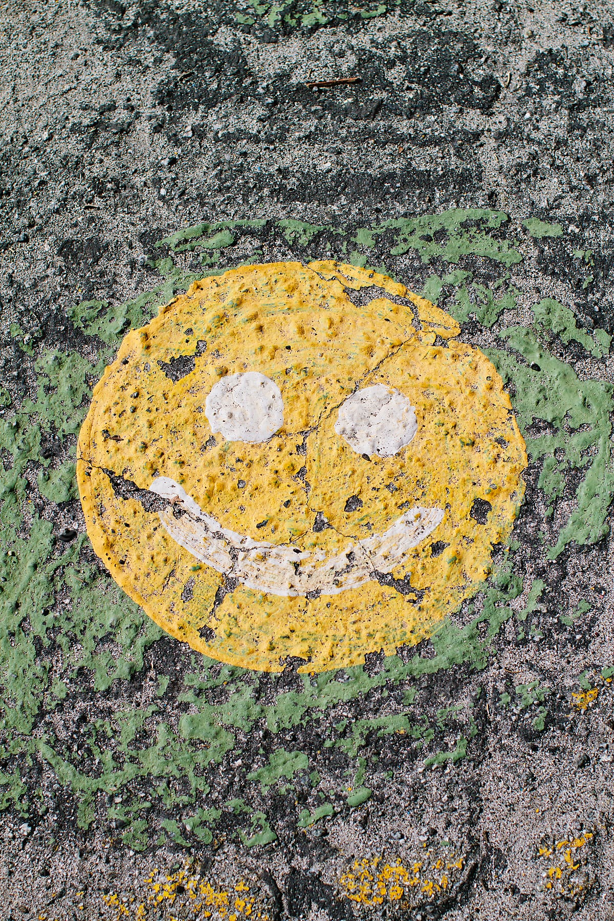 "Smiling Happy Face Painted On Pavement" by Stocksy Contributor "Jess ...
