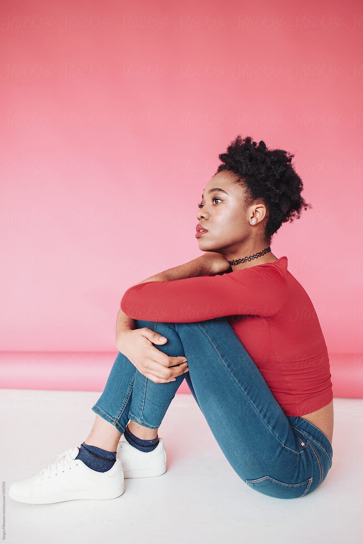 "Studio Portrait Of Black Teen Model" by Stocksy Contributor "Serge ...