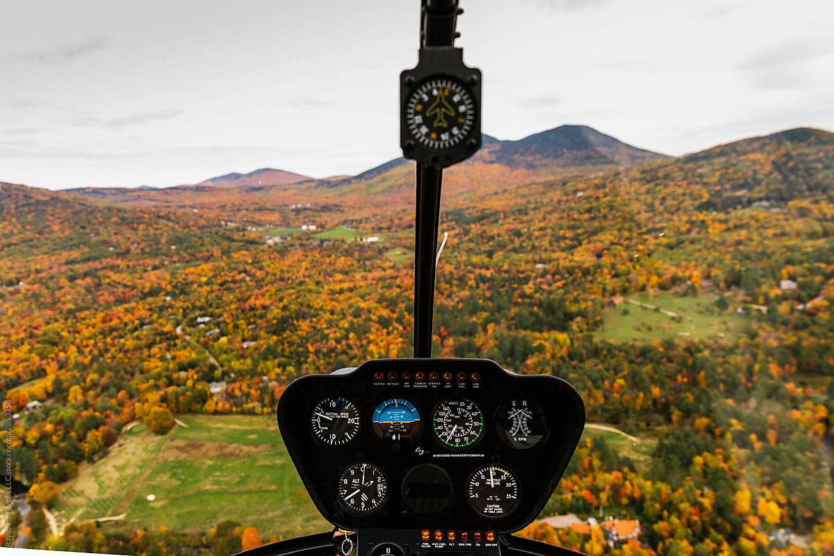 "Cockpit Dashboard Perspective Of Helicopter Flying" by Stocksy ...
