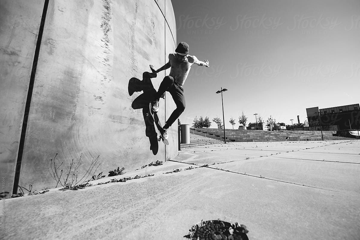 "Skateboard Wallride" by Stocksy Contributor "Urs Siedentop & Co" - Stocksy