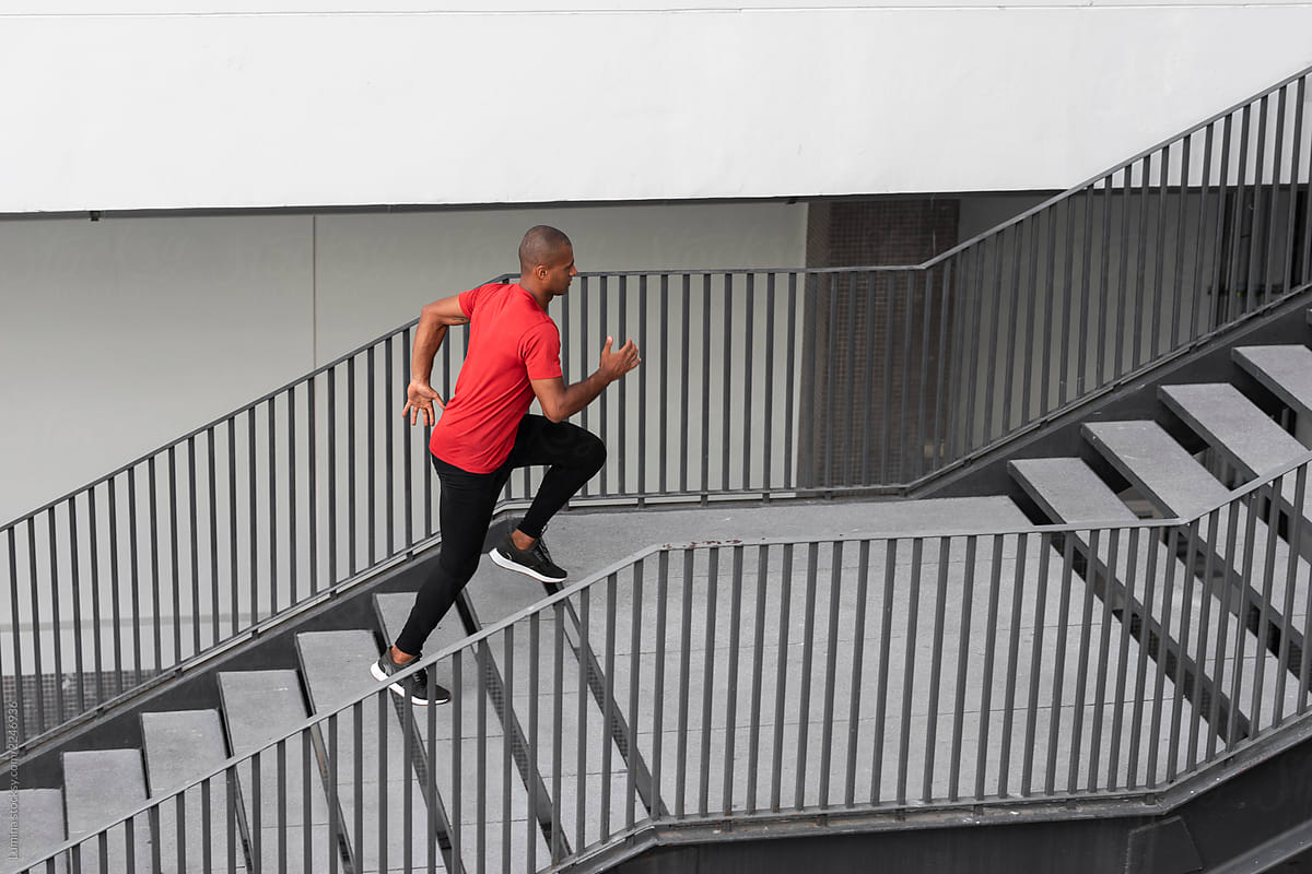 "Runner Running Upstairs" by Stocksy Contributor "Lumina" - Stocksy