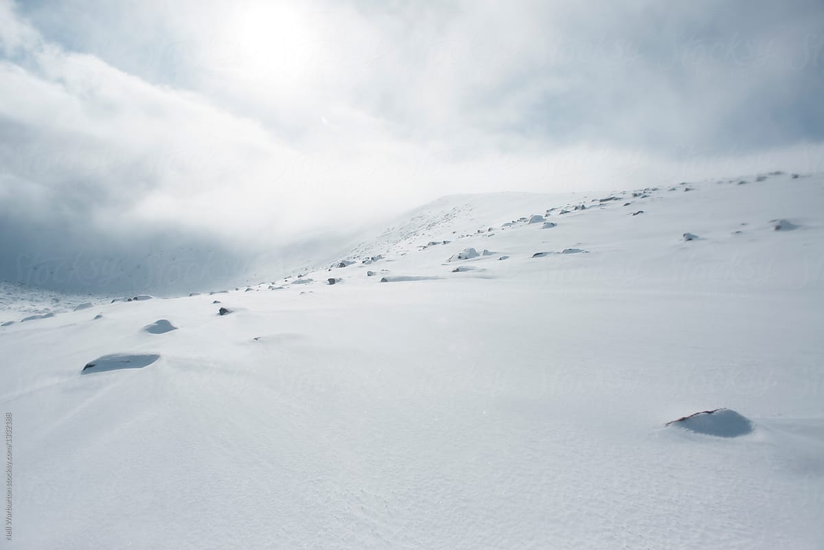"Windswept Snow Covered Mountain Landscape" by Stocksy Contributor ...
