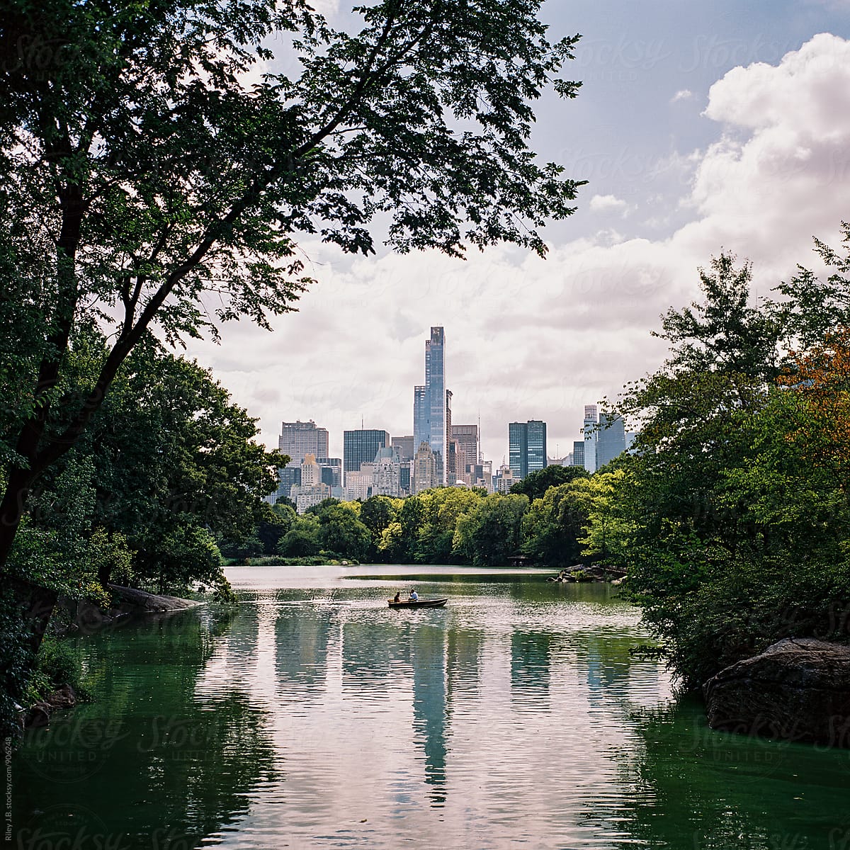 "A Couple In A Row Boat On A Pond In Central Park, New York." by ...