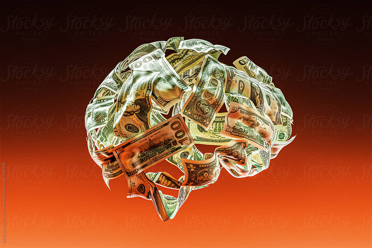 "Wealth Mind- Dollar Brain Illustration" by Stocksy Contributor "Jakub ...