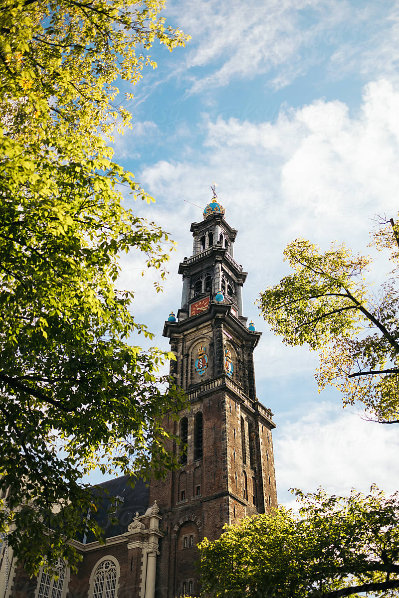 "Nice Bell Tower Of The Westerkerk Church In Amsterdam" by Stocksy ...