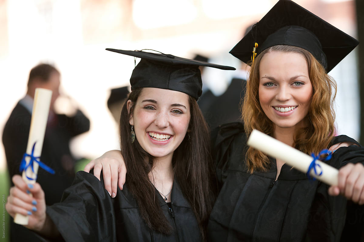 Graduation Two Good Friends Graduating From School By Stocksy Graduation Two Good Friends Graduating From School By Stocksy