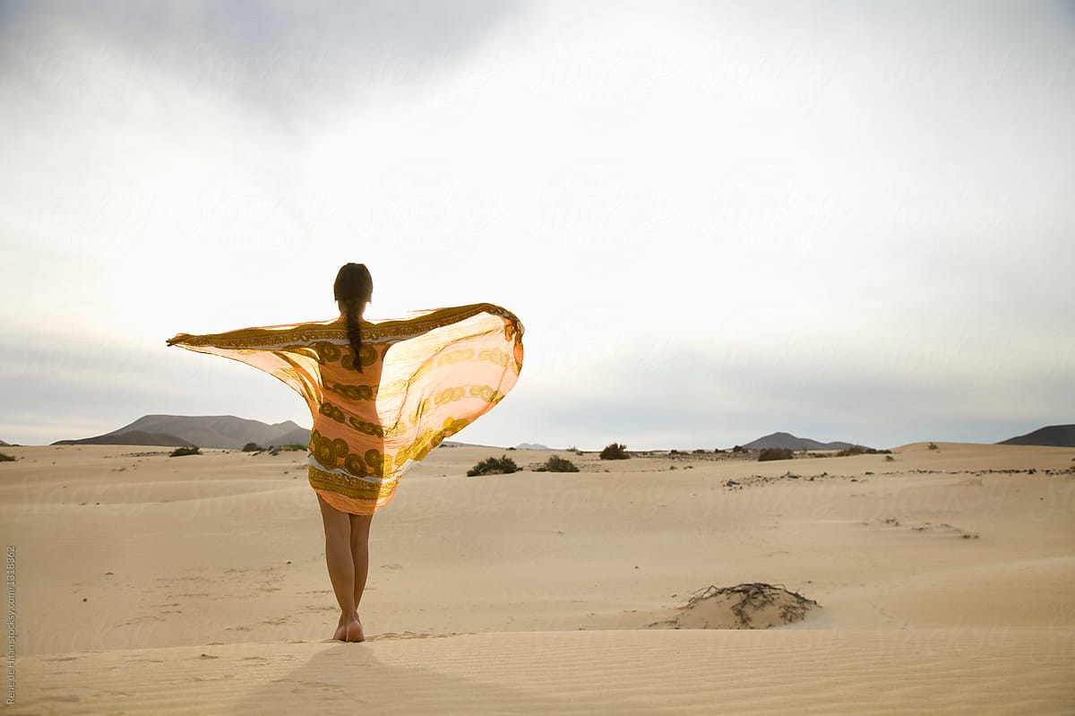 "Woman In Desert Landscape" by Stocksy Contributor "Rene De Haan" - Stocksy