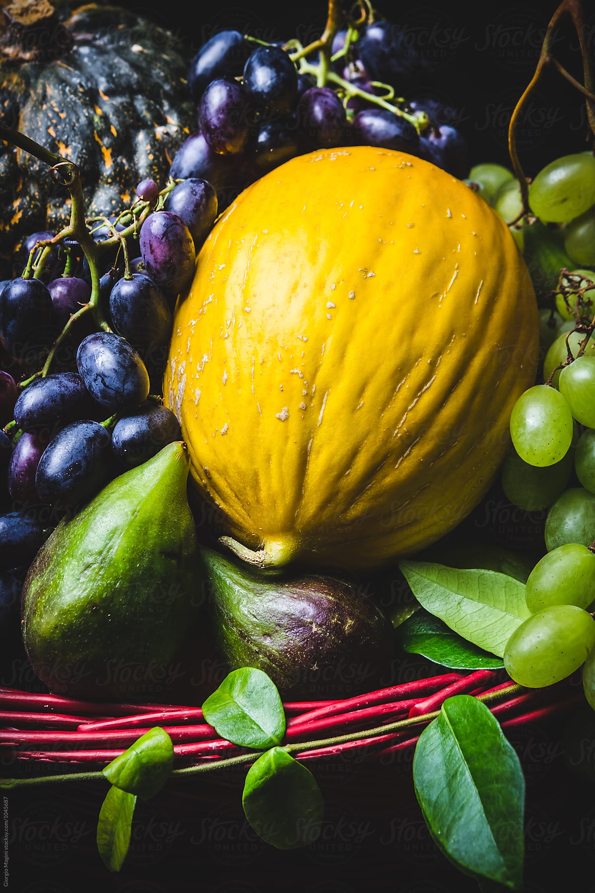 "Yellow Melon And Other Fruits Lighted Up In Italian Baroque Styl" by ...