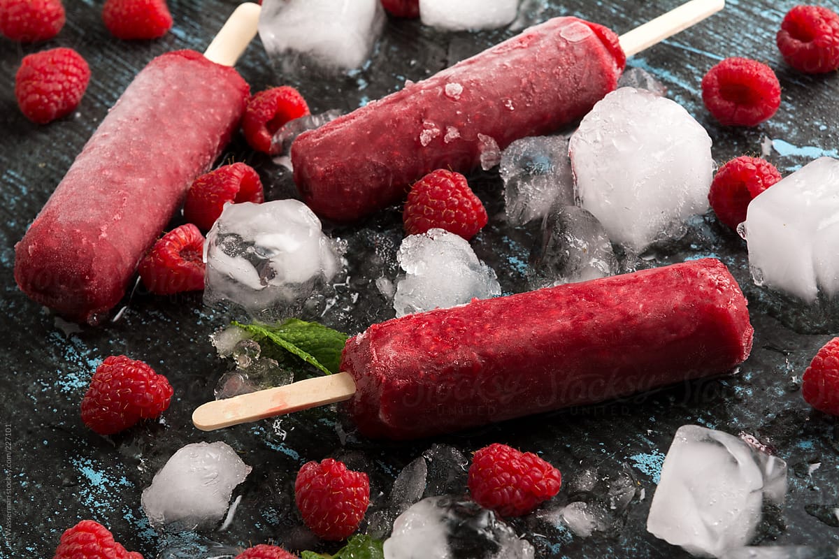 "Homemade Raspberry Popsicles" by Stocksy Contributor "Jeff Wasserman ...