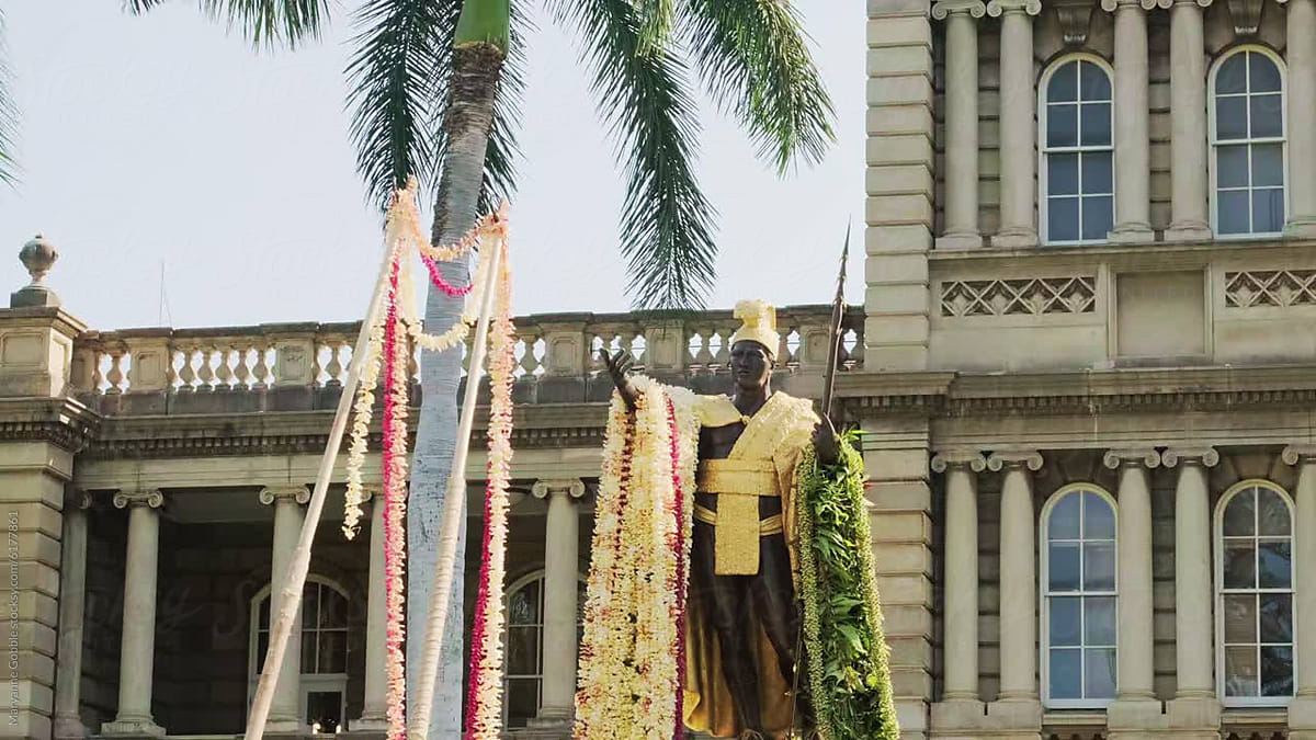 "King Kamehameha Lei Draping Ceremony" by Stocksy Contributor "Maryanne ...