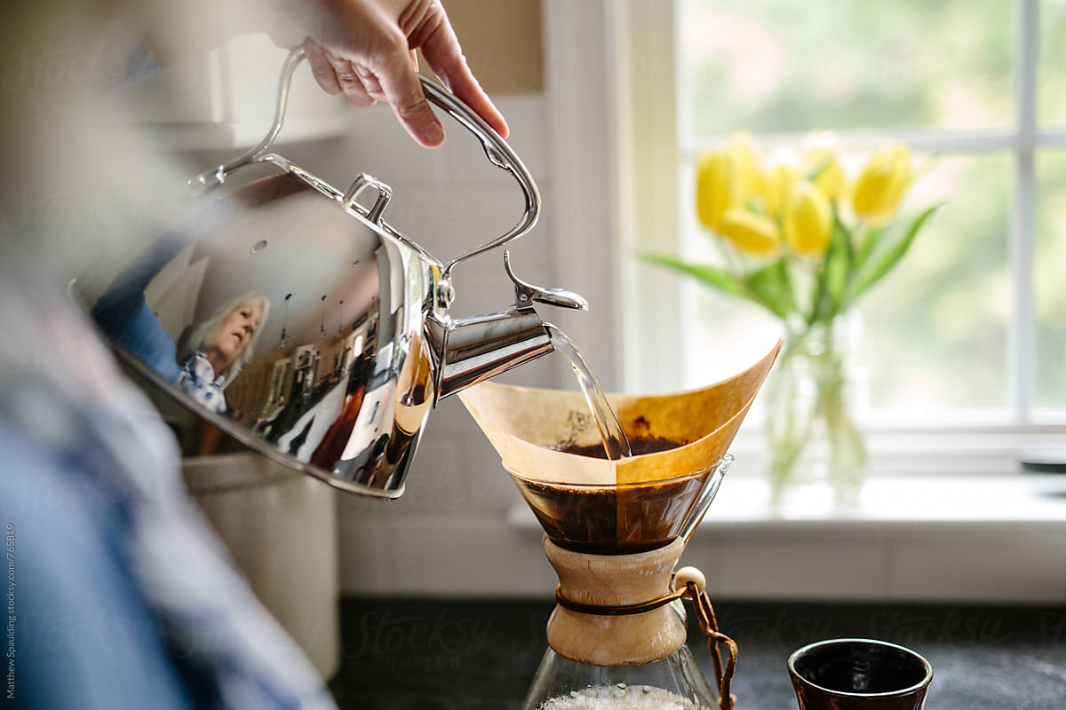 "Pouring Hot Water Over Fresh Coffee Grounds" by Stocksy Contributor ...