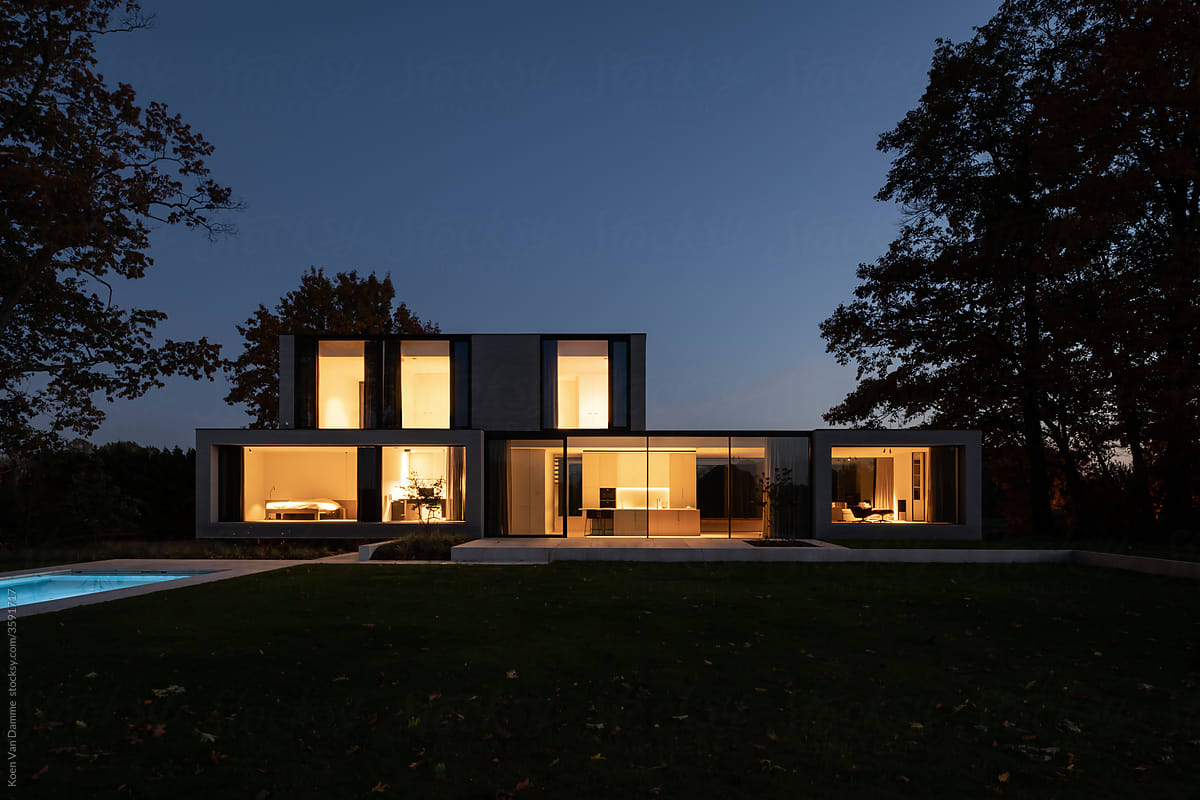 "Villa At Dusk" by Stocksy Contributor "Koen Van Damme " - Stocksy