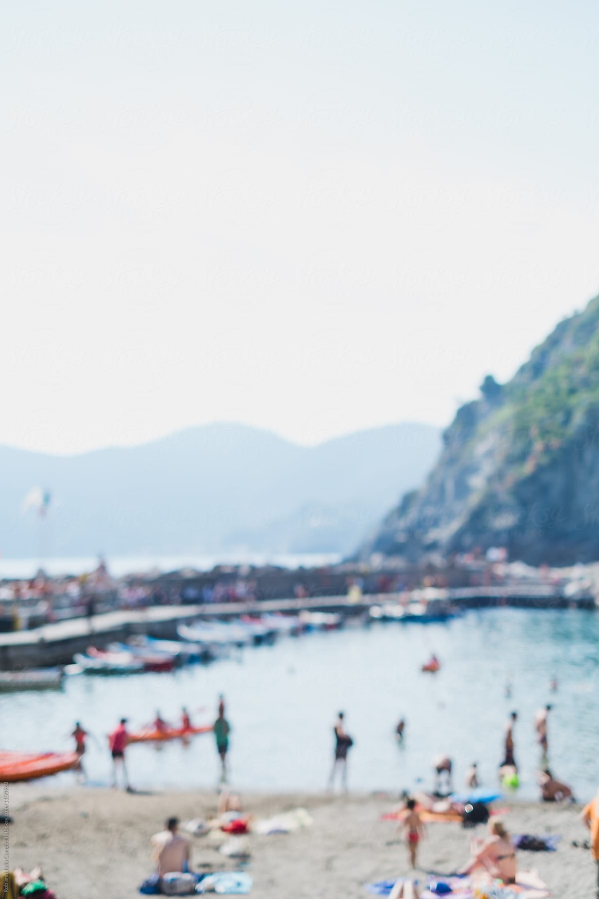 "Blurry Beach Scene In Vernazza, Italy" by Stocksy Contributor "Rob And ...