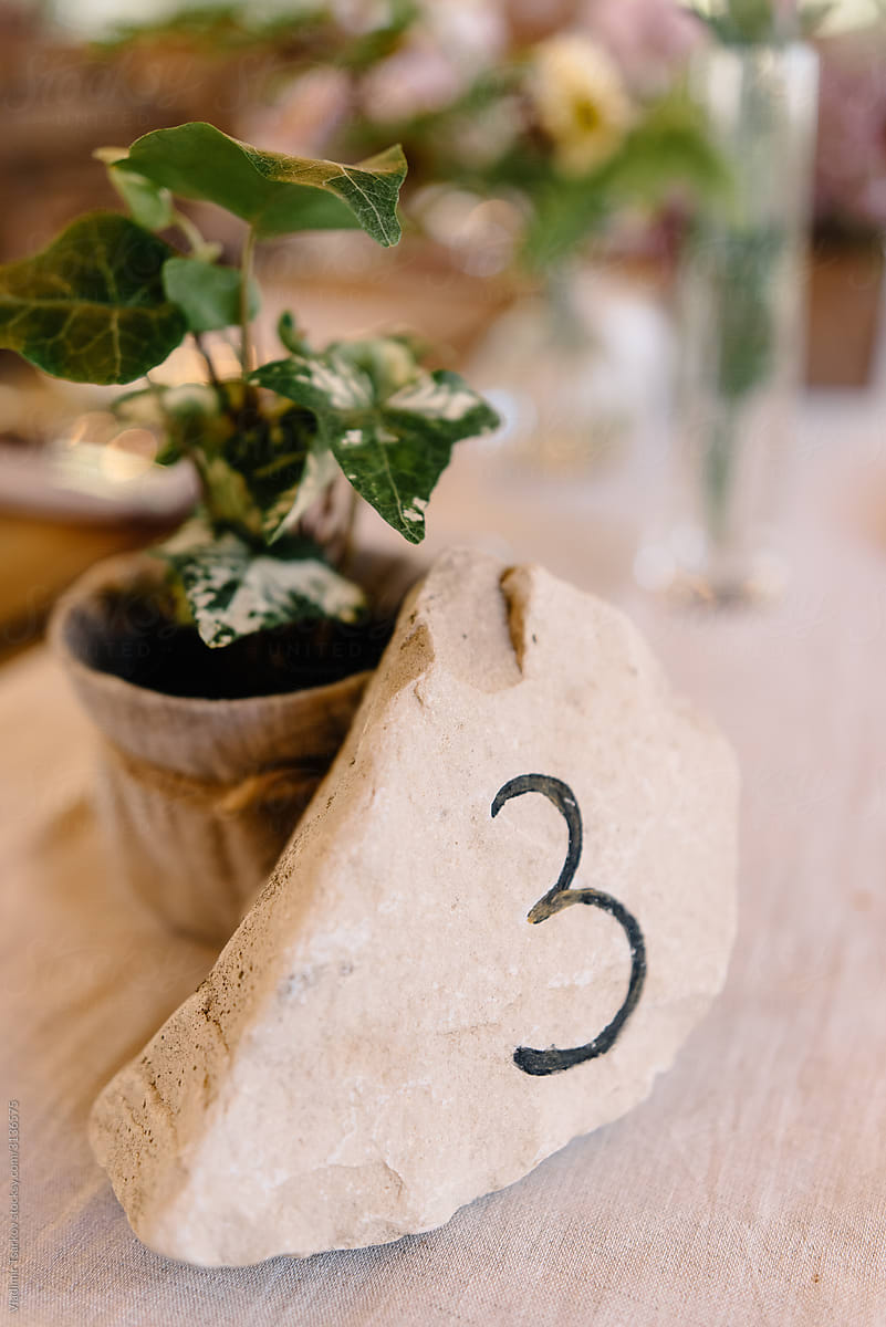 "Table Numbering Decor In Rustic Style" by Stocksy Contributor ...