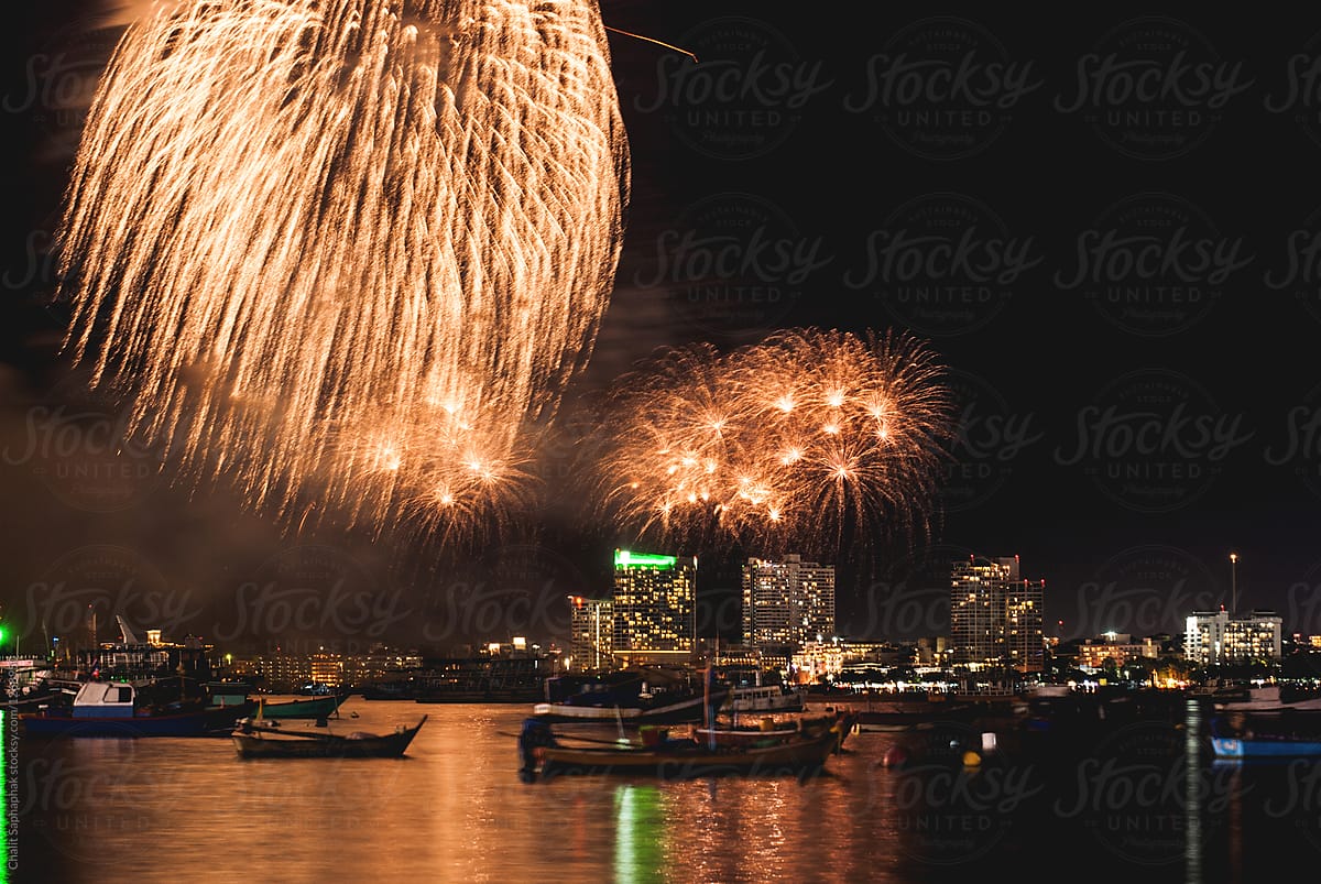 "Pattaya Fireworks" by Stocksy Contributor "Chalit Saphaphak" - Stocksy