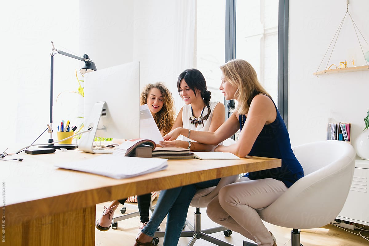 "Three Women Working Together To Launch A Creative Startup." by Stocksy ...