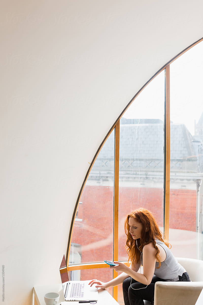 "Beautiful Young Woman Working From Home" by Stocksy Contributor ...
