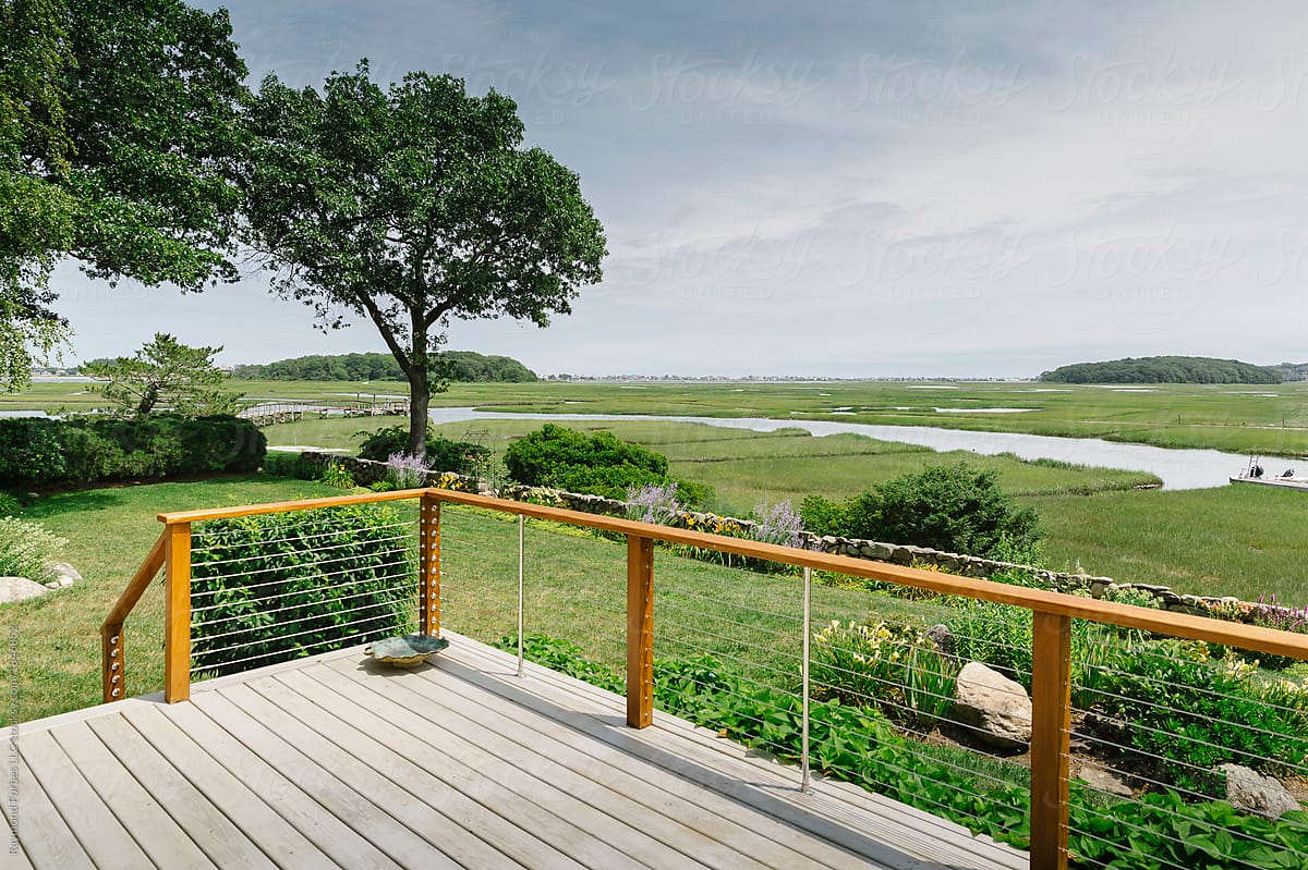 "Porch View At Coastal Home On Marsh" by Stocksy Contributor "Raymond ...