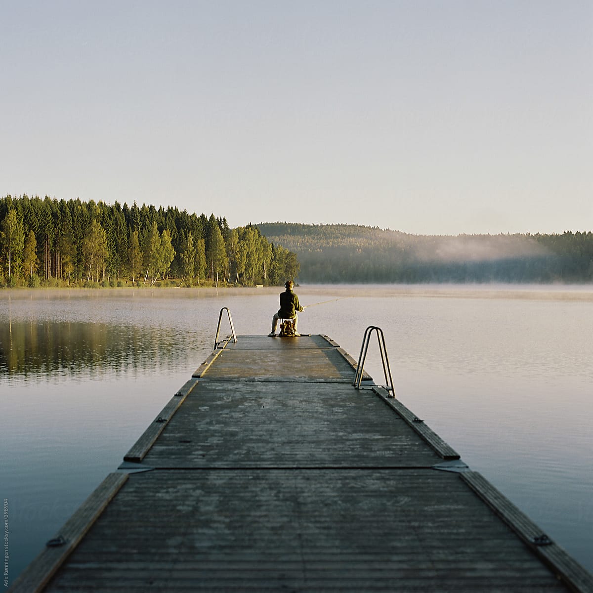 "Sunrise At A Misty Lake In Oslo, Norway (medium-format)" by Stocksy ...