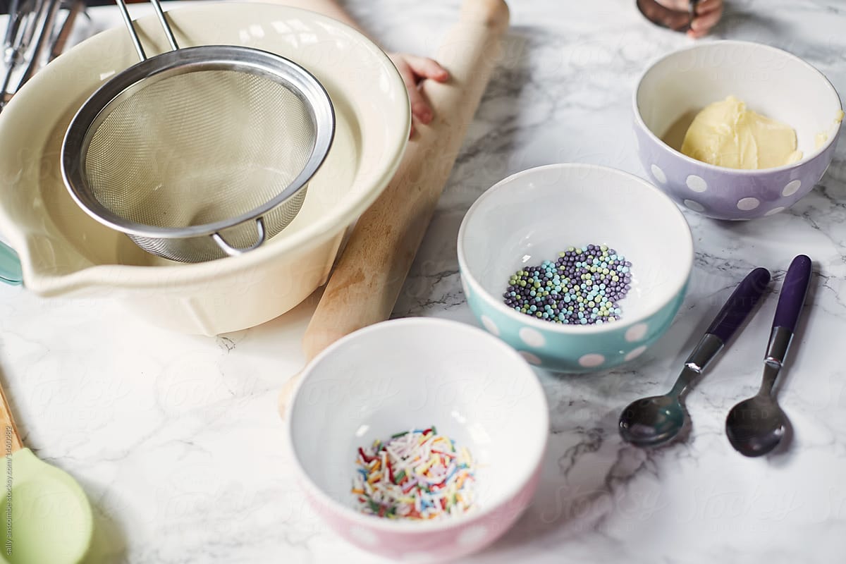 "Child Baking Biscuits" by Stocksy Contributor "Sally Anscombe" - Stocksy