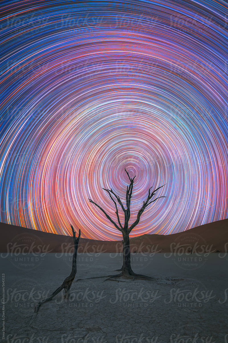 "Star Trail In Desert Of Namib, Namibia, Africa" by Stocksy Contributor ...