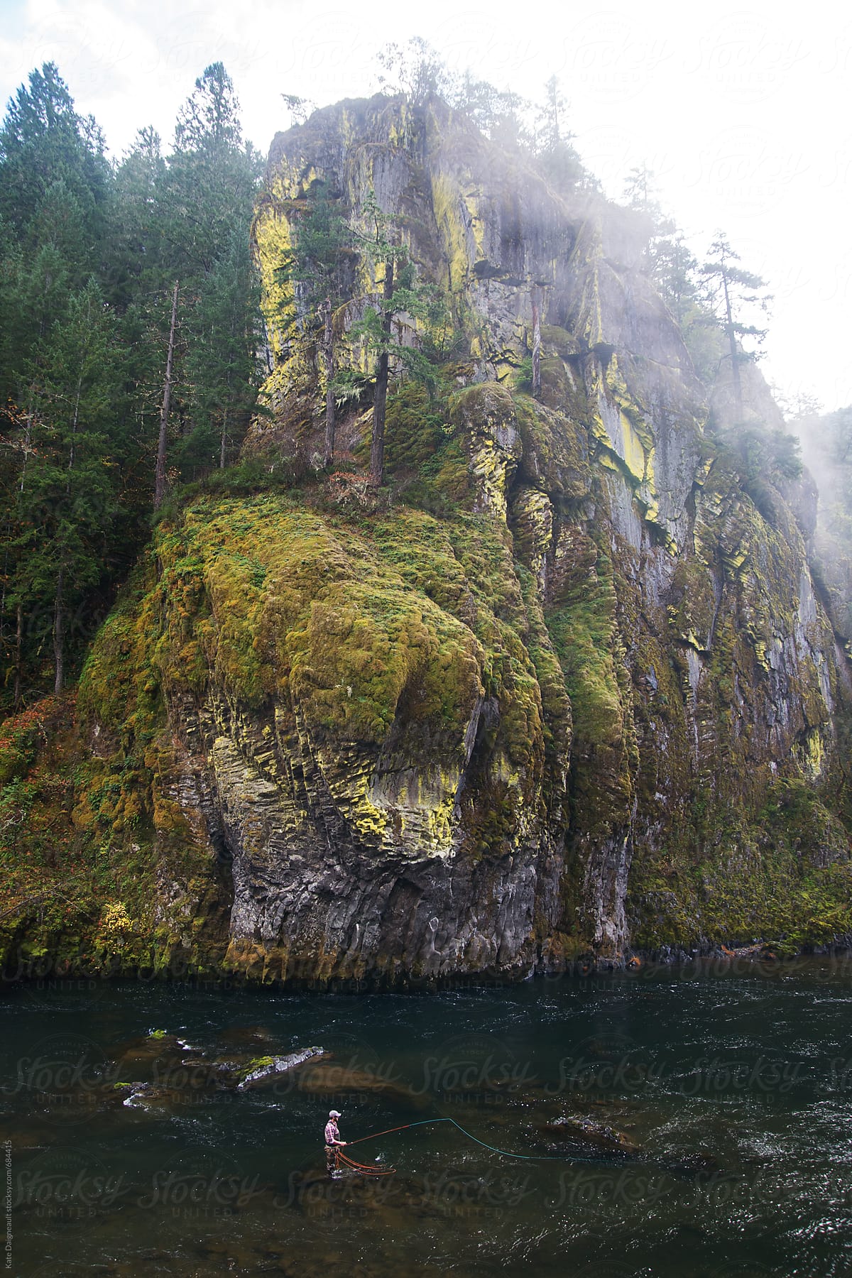 "Man Fly Fishing On The North Umpqua River In Southern Oregon." by ...