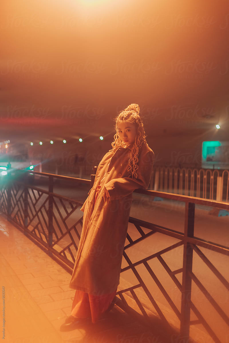 "Portrait Of Young Asian Woman On The Street At Night" by Stocksy ...