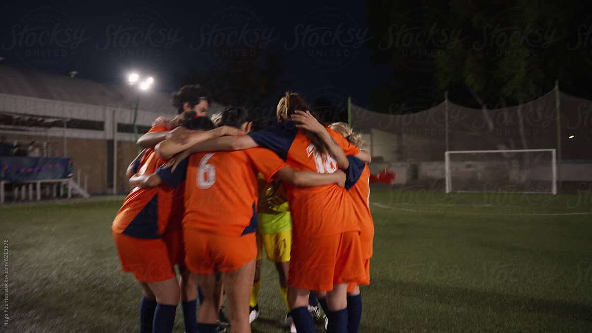"Football Team Euphoric Under The Stadium Lights." by Stocksy ...