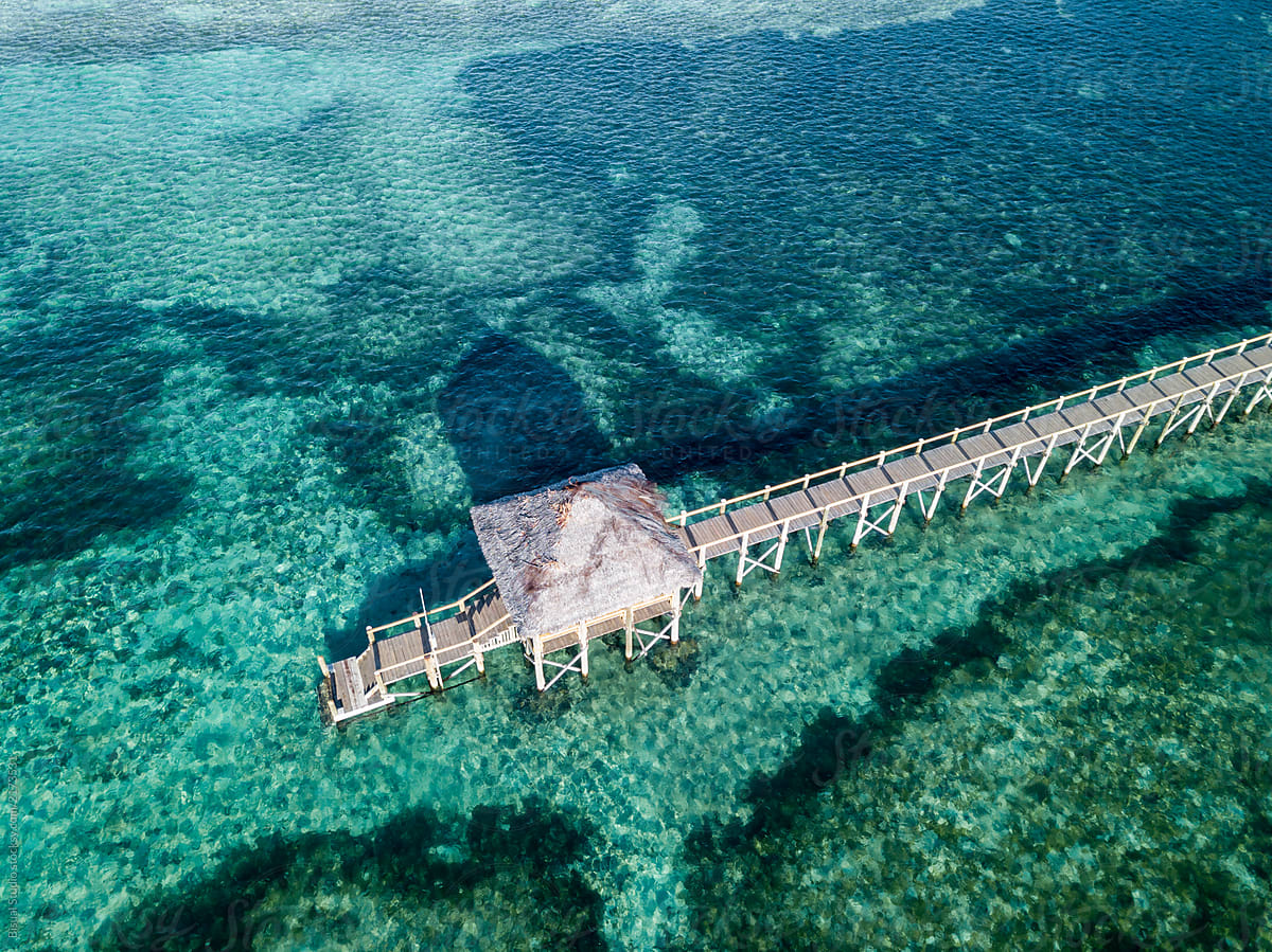 "Long Wooden Pier From Above" by Stocksy Contributor "Bisual Studio ...